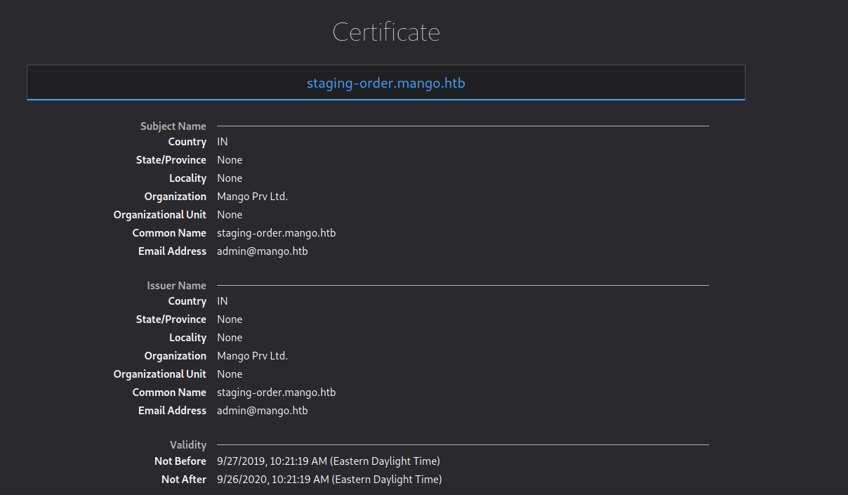 HackTheBox - Mango | 0x4rt3mis